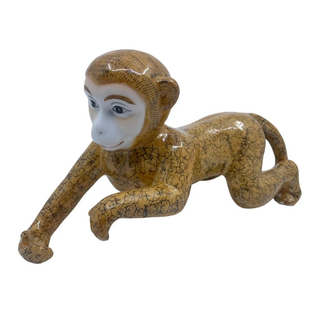 Vintage Palm Beach Style Ceramic Monkey | Chairish