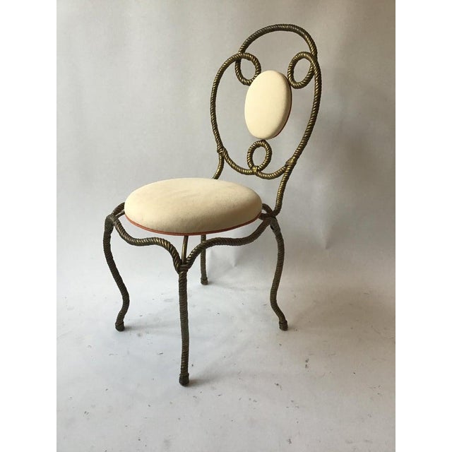 4 Italian 1970s Gold Iron Rope Chairs | Chairish