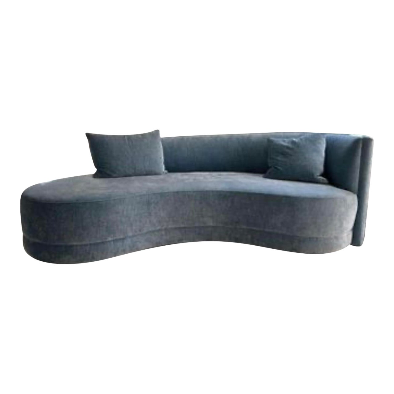 Burton James Modern Curve Couch With Pillows | Chairish