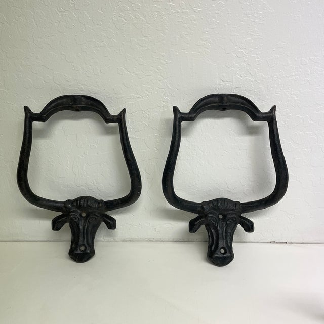 Vintage Cast Iron Cow Bell Hangers - Set of 2 | Chairish