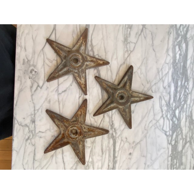 3 Architectural Antique Cast Iron Building Stars | Chairish