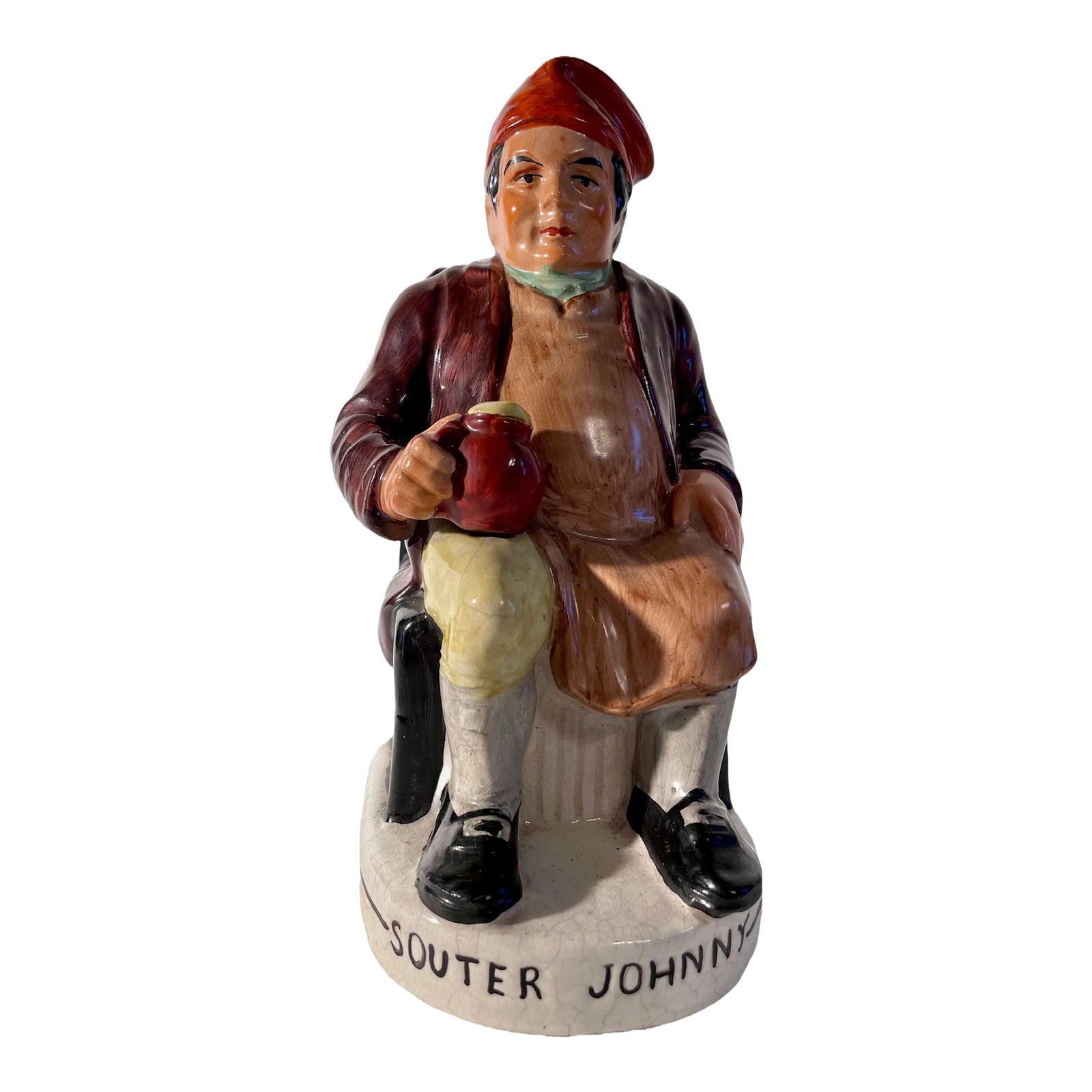 Antique Staffordshire Souter Johnny Toby Jug | Chairish