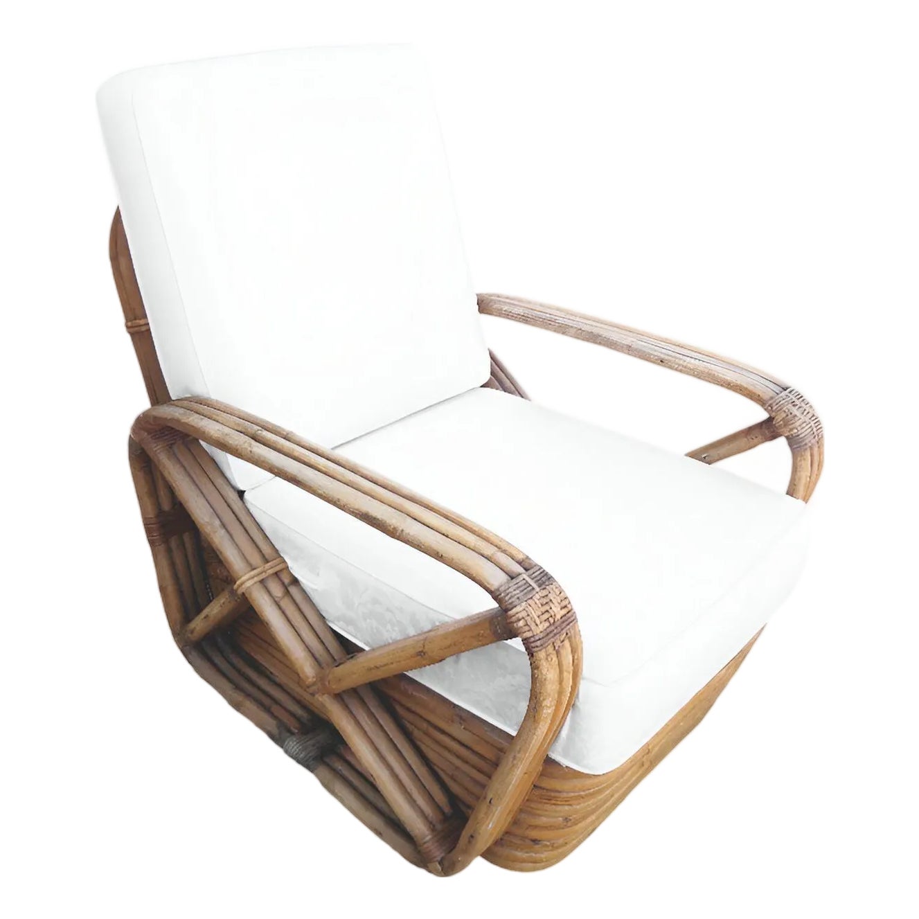 Paul T. Frankl 3-Strand Square Pretzel Round-Back Lounge Chair ...