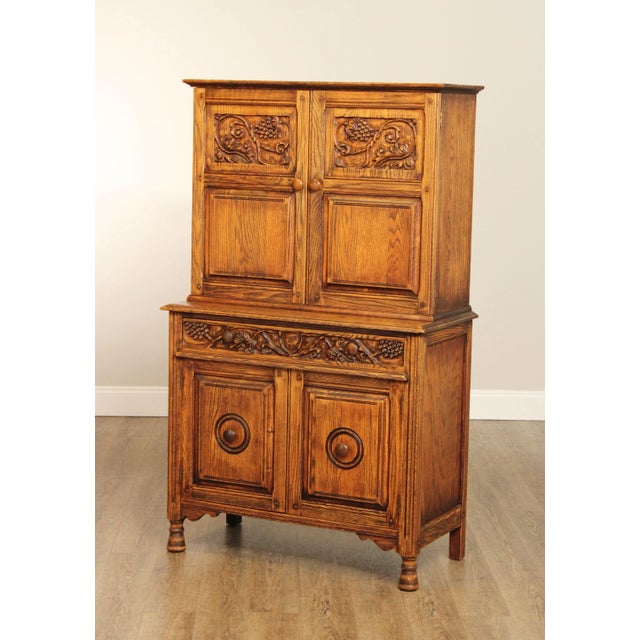 Jamestown Lounge Co. Feudal Oak Storage Cupboard Hutch Chairish