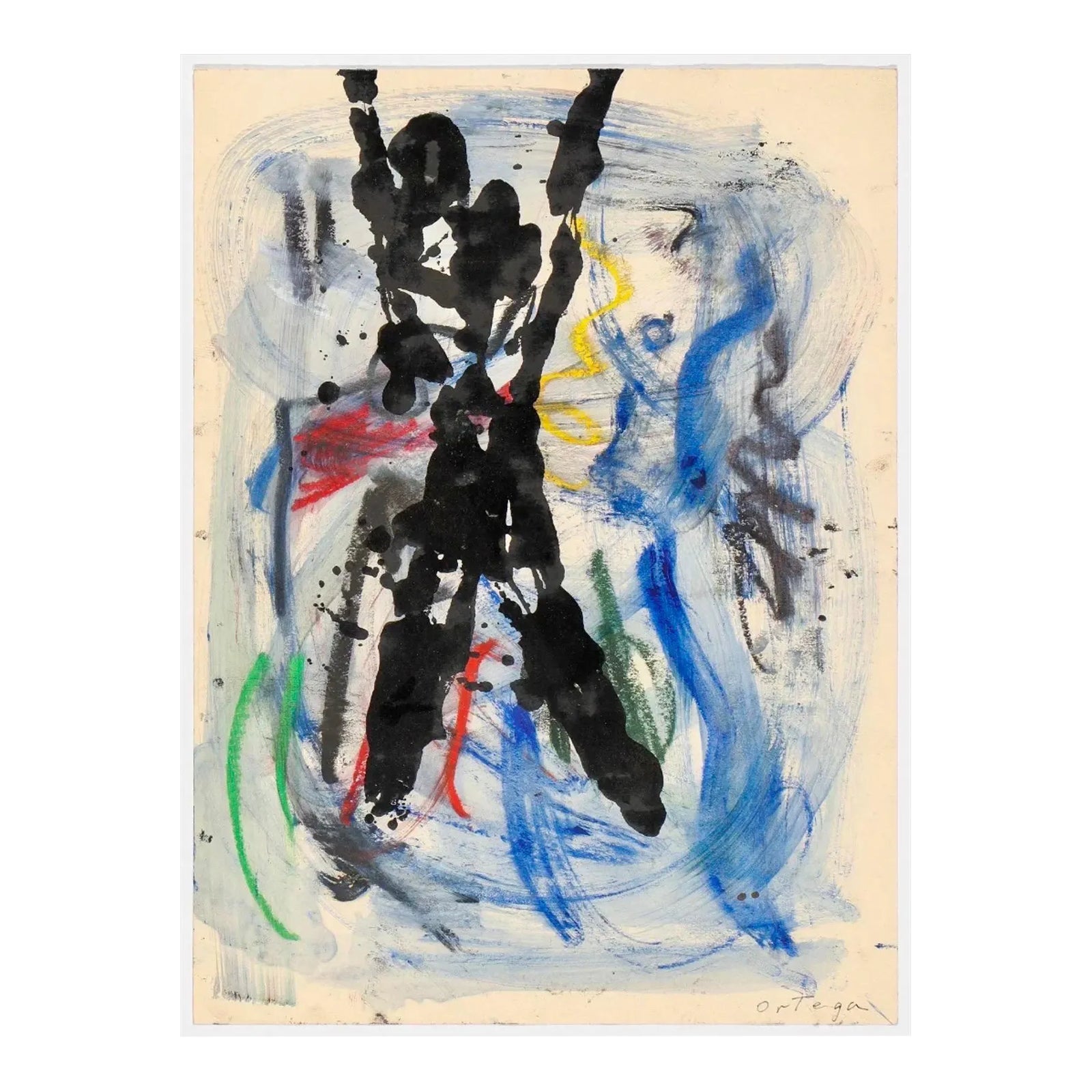 Alfred Ortega Bold Figurative Abstract Expressionist Oil Monoprint ...