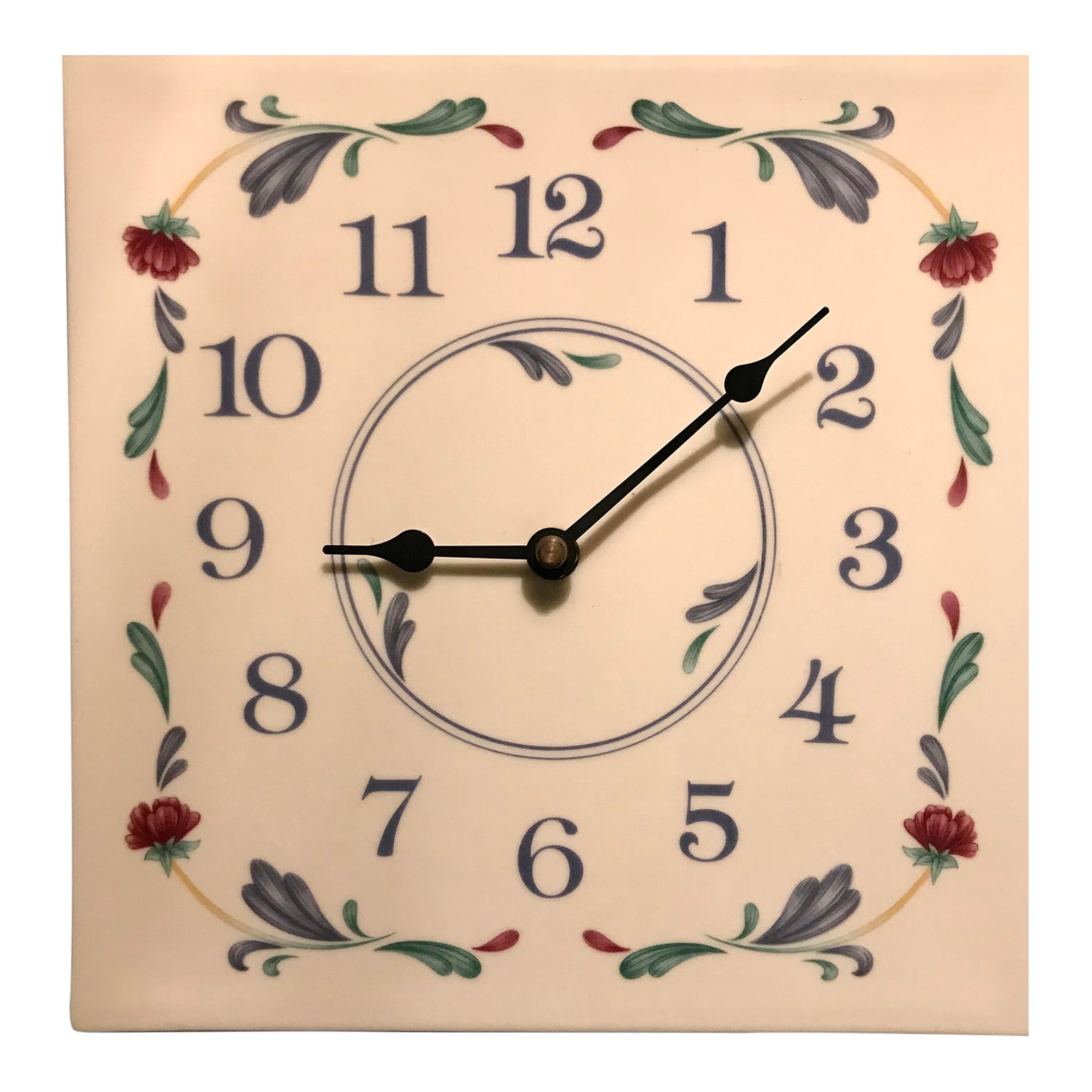 20th Century Lenox “Poppies on Blue” Chinastone Hanging Wall Clock ...