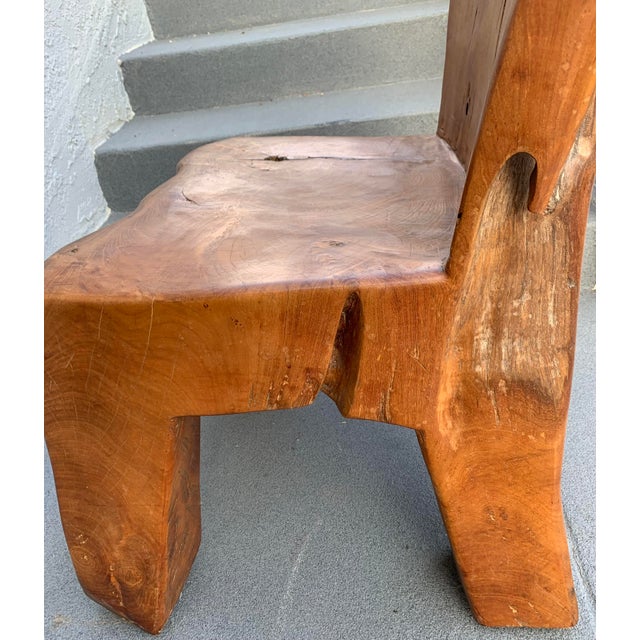 Contemporary Organic Burl Wood Chair | Chairish