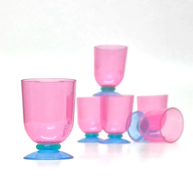 1980s Memphis Style Acrylic Color Blocked Drinking Glasses- Set of 6 ...