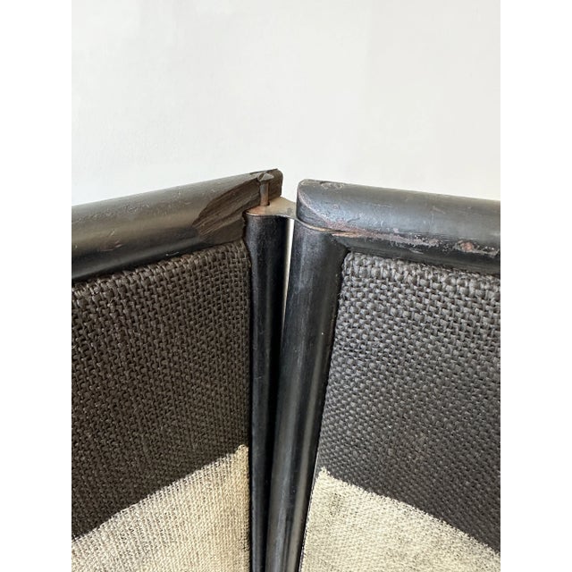 Art Deco Trifold Screen With Hand-Painted Scenic Fox Hunting Motif ...