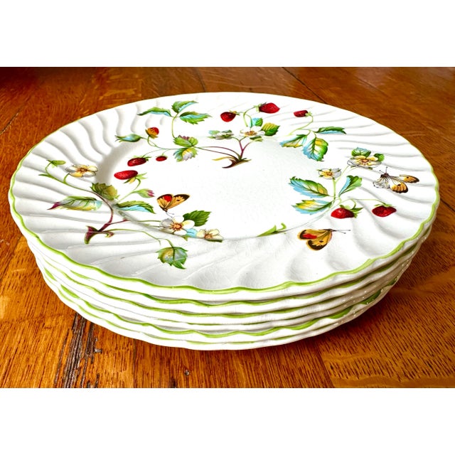 Vintage James Kent Strawberry & Butterflies Salad Plates- Set of 6 ...
