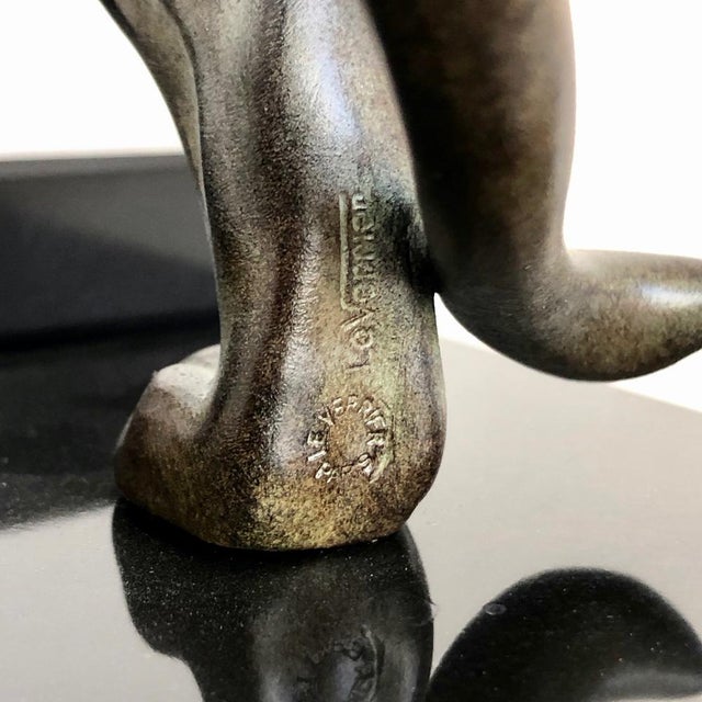 Max Le Verrier, Art Deco Style Jungle Panther Sculpture, 2020s, Spelter ...