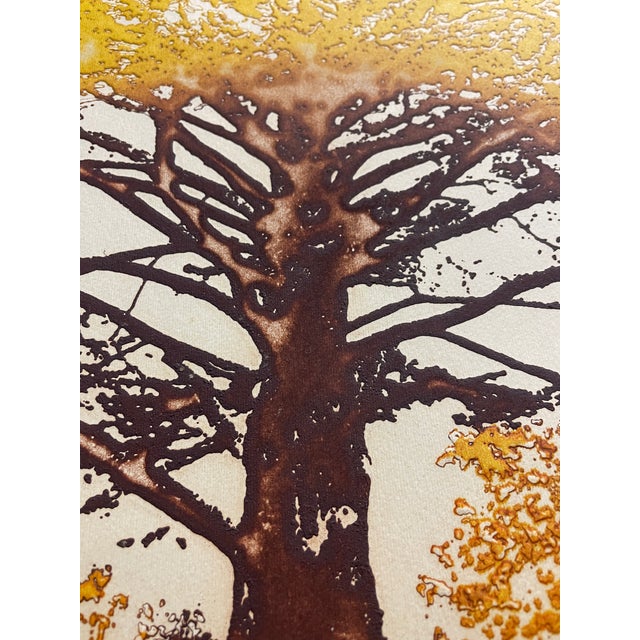 1970s Stephen Luskin Tree Color Etching | Chairish