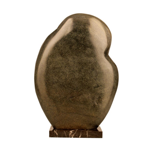 Modernist German Hand-Crafted Stone Sculpture With Marble Base | Chairish
