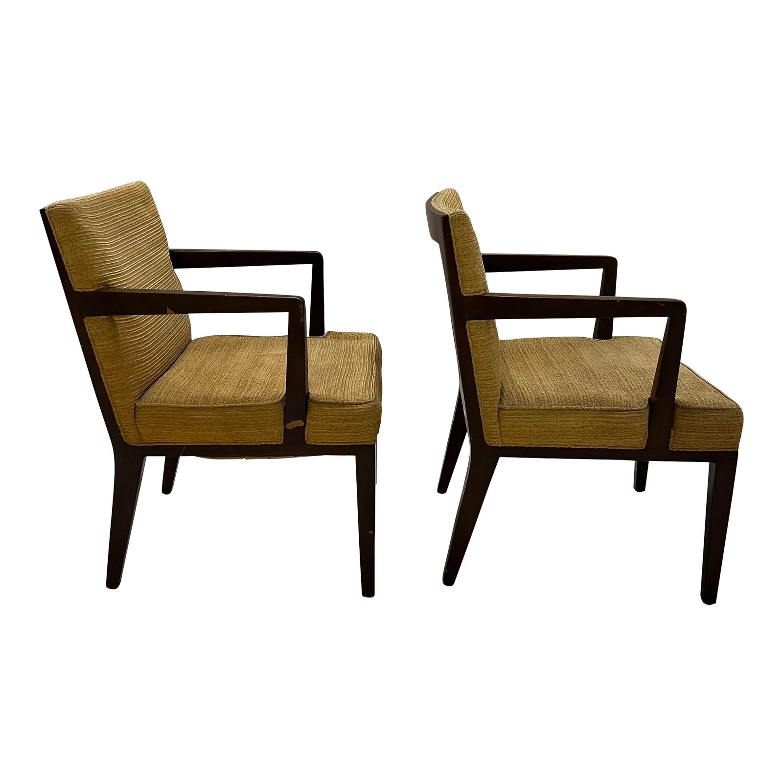 Mid Century Modern Pair of Dunbar Arm Chairs | Chairish