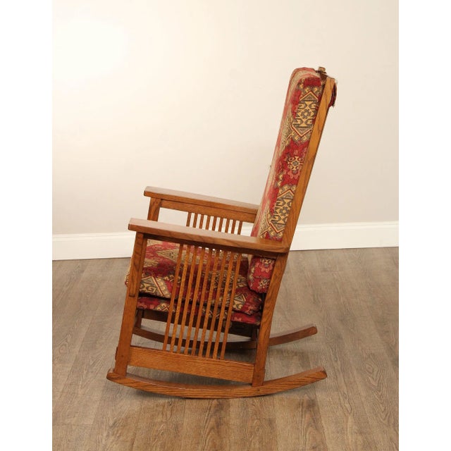 Stickley Mission Collection Oak Spindle Rocker | Chairish
