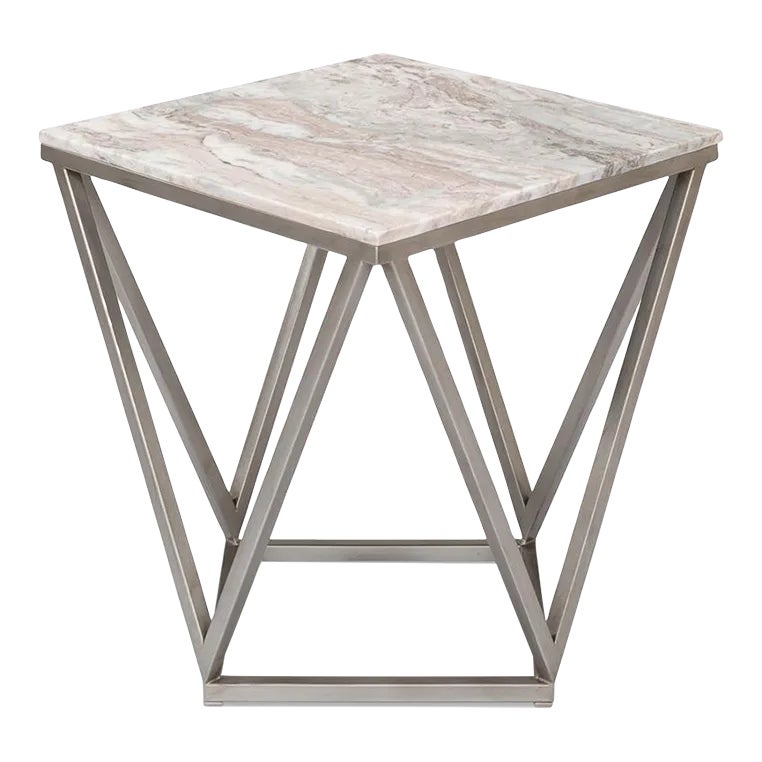 Modern Trapezoid Accent Table | Chairish