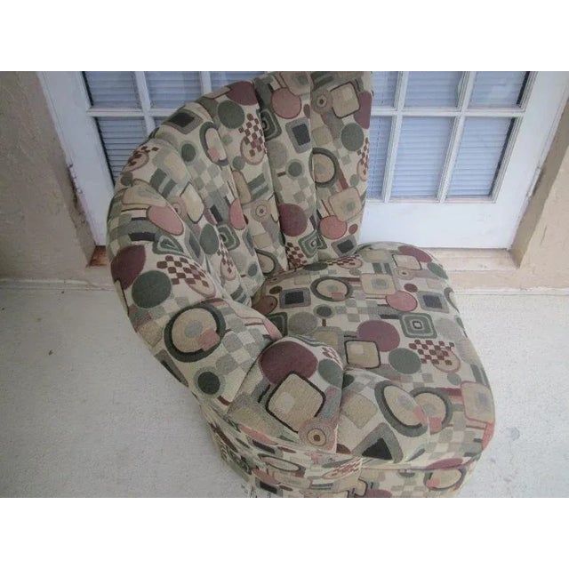 1990s Vintage Scalloped Asymmetrical Lounge Chairs - Set of 2 | Chairish