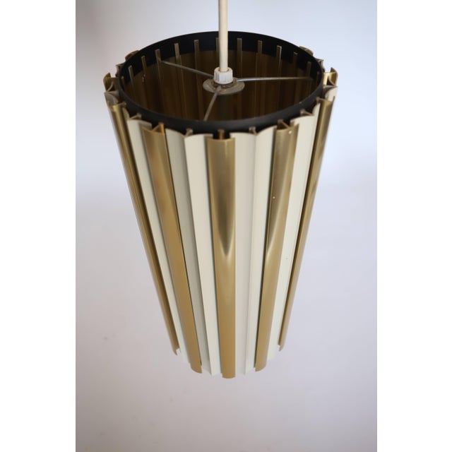 1960 Brass Lightolier Tubular Pendant Light | Chairish