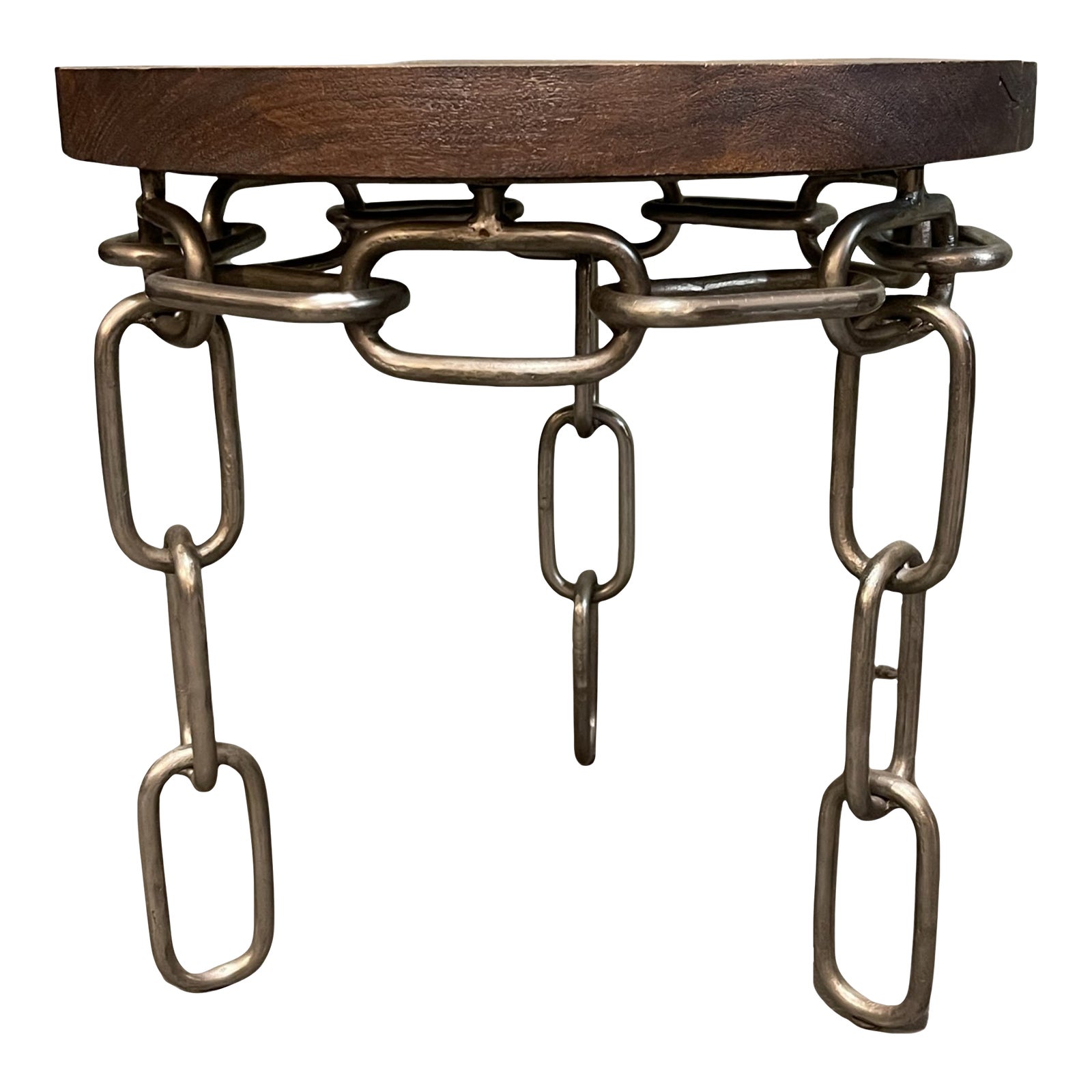 Contemporary Chain Link Side Table | Chairish