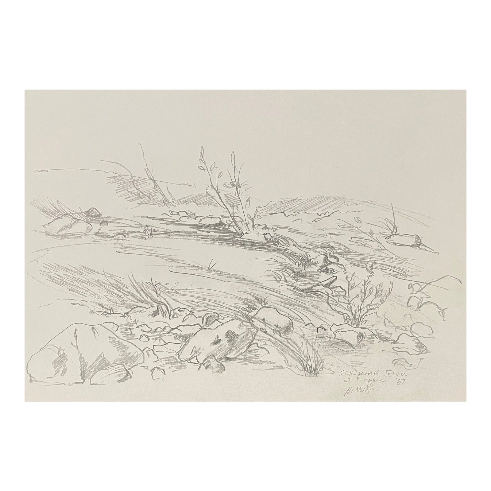1967 Neil Meitzler Stillaguamish River Washington State Drawing | Chairish