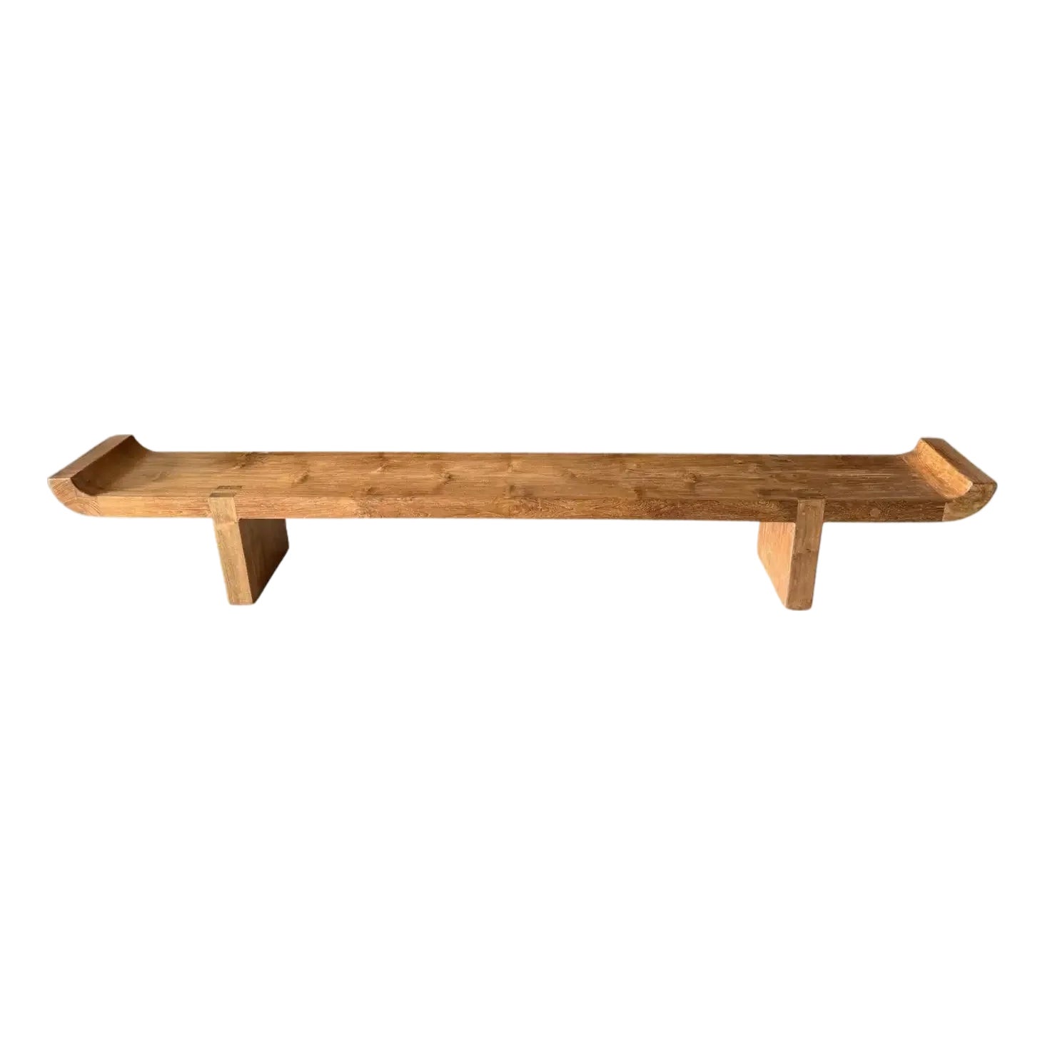 Very Long Sculptural Teak Wood Bench, Modern Organic, Stunning Wood ...
