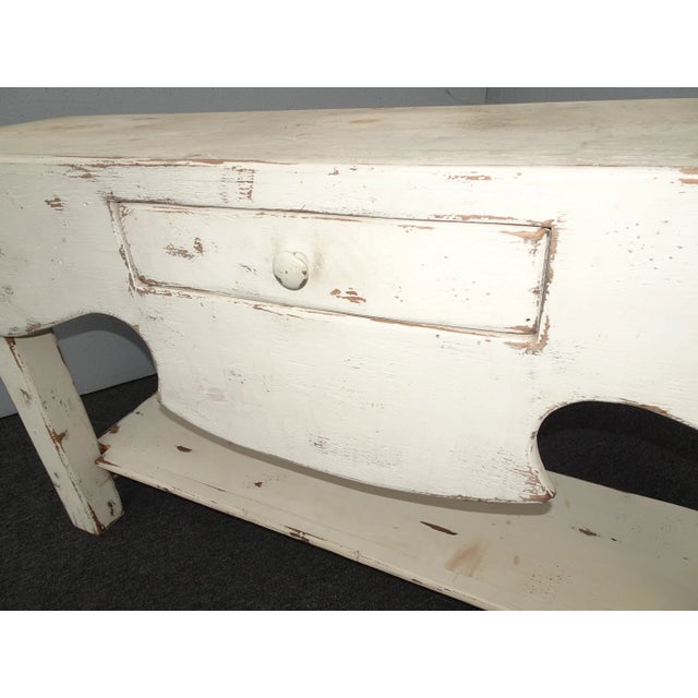 Vintage French Country Farmhouse Chic Off White Console Table W ...