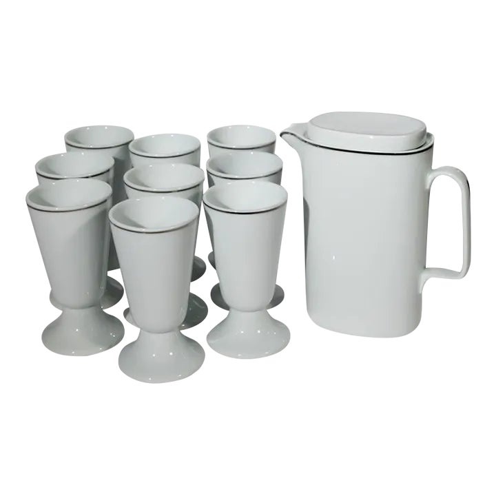 Vintage French Coffee Set in Limoges Porcelain, Signed George Boyer- 10 ...
