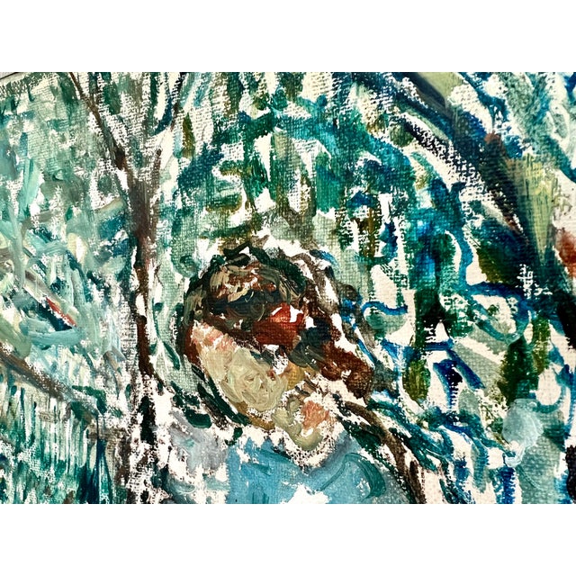 1950s "Under the Arbor" Swedish Impressionist Oil Painting by Rune ...