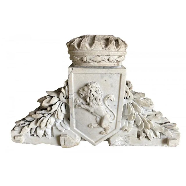 Marble Statue - Italian 18th Century Blason With Family Crest | Chairish