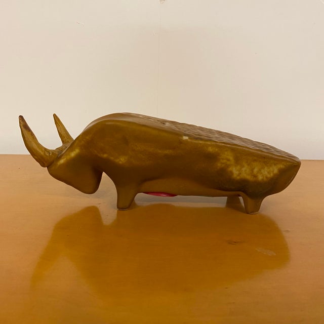 Mid Century Modern Ceramic Bull Coin Bank Bennington Pottery | Chairish