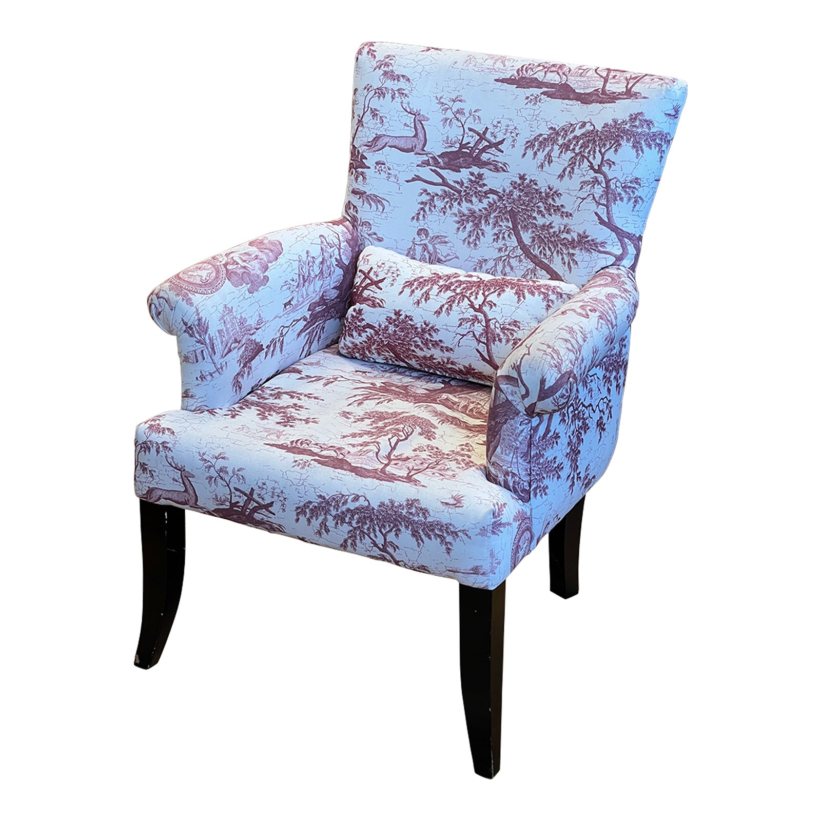 India Hicks Red Toile Arm Chair | Chairish