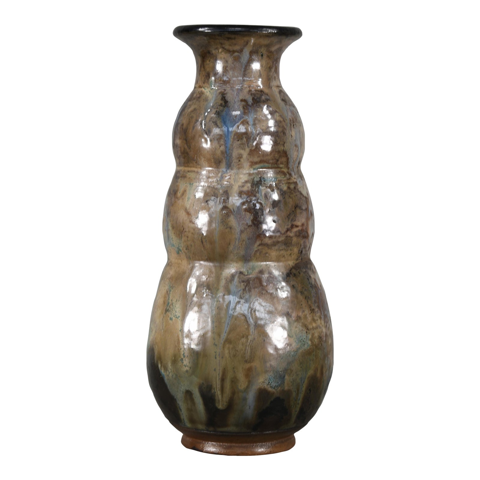 Belgian Mid Century Art Pottery Vase by Jules Guerin - Stoneware ...