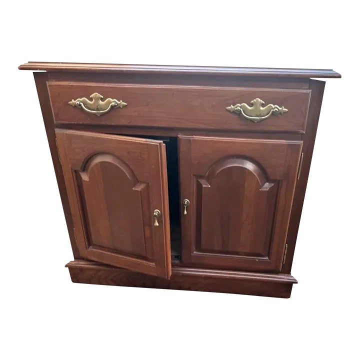 Ethan Allen Cherry Wood Nightstand or Side Table - Vintage Late 20th ...