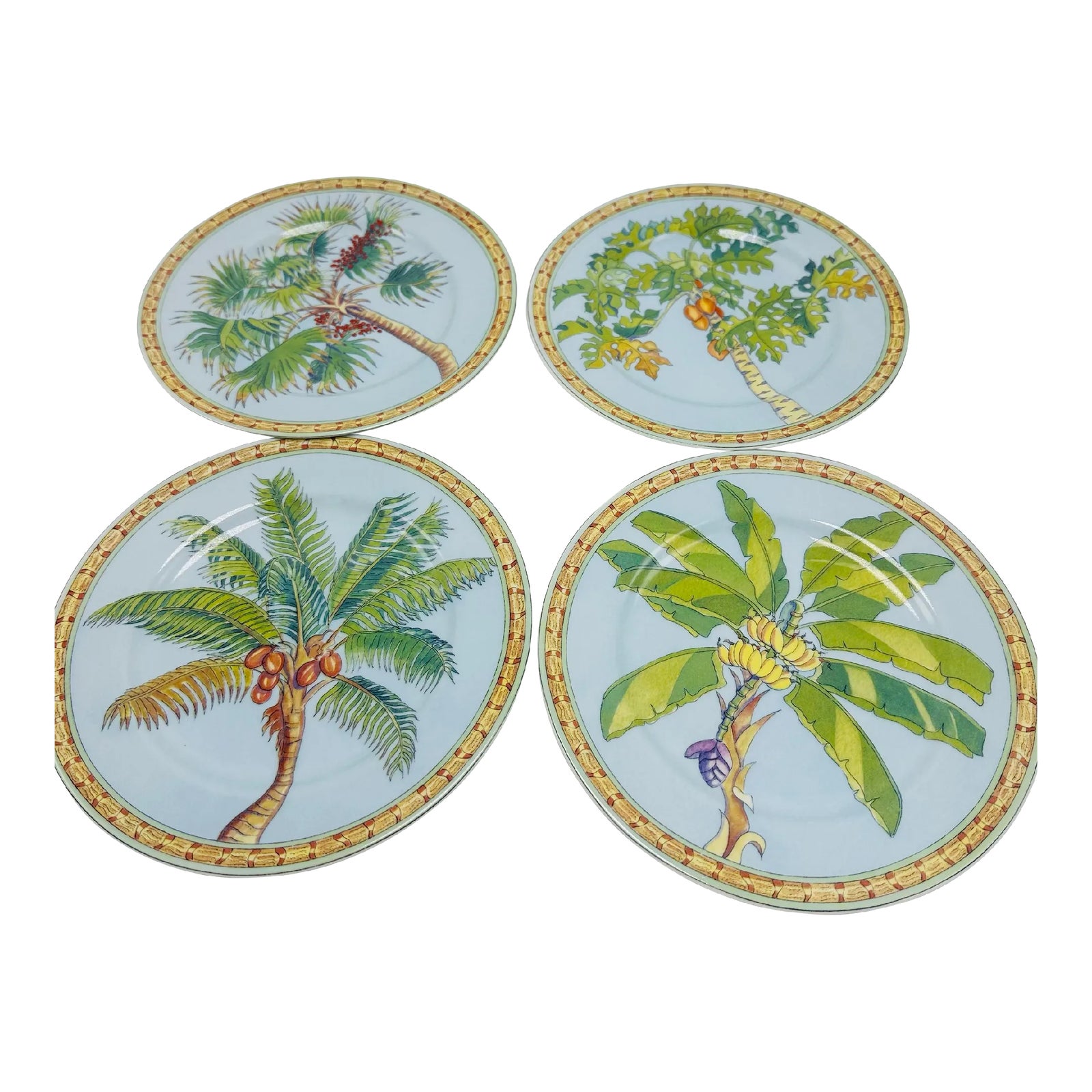 Vintage Coastal Plates, Set of Four | Chairish