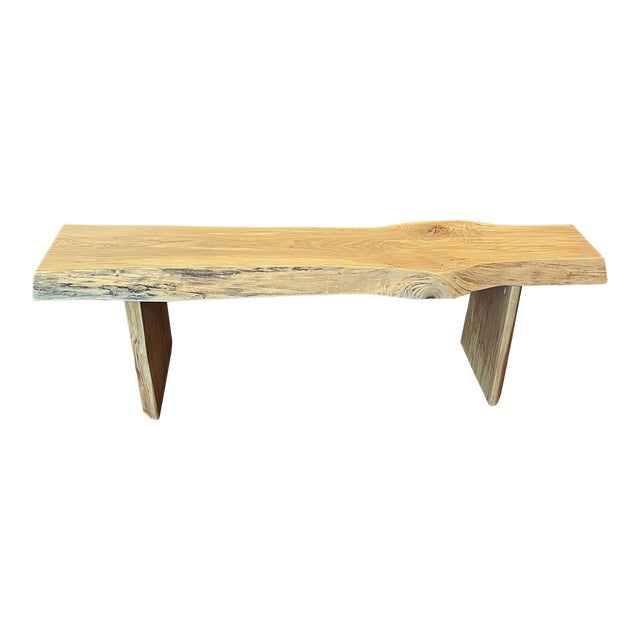 Live Edge Elegant Spalted Maple Wood Bench | Chairish