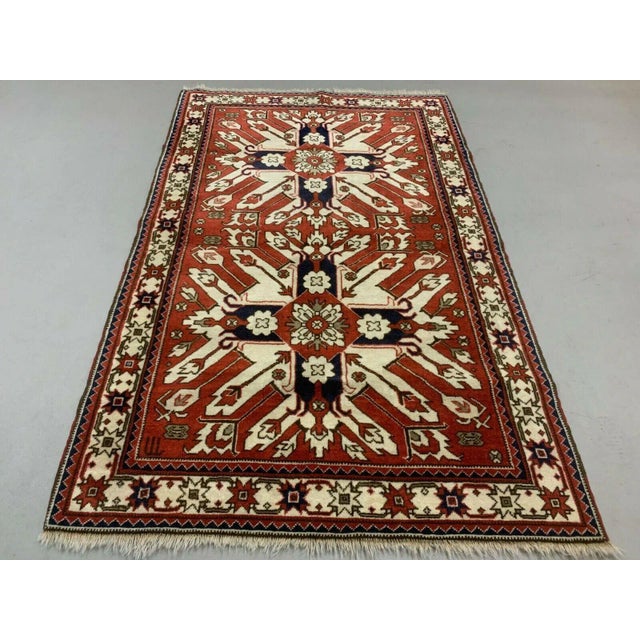 Vintage Azeri Country Home Caucasian Eagle Tribal Rug | Chairish