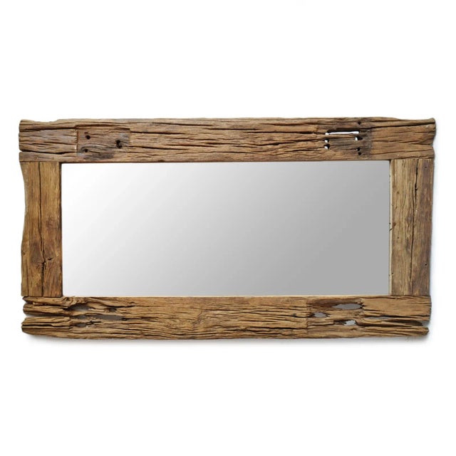 Rustic Railroad Wood Mirror | Chairish