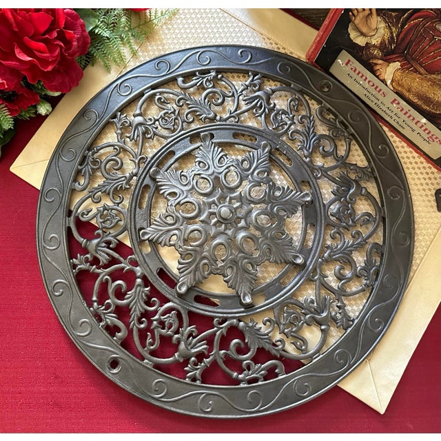 Antique Round Cast Iron Heat Register Victorian Grate | Chairish