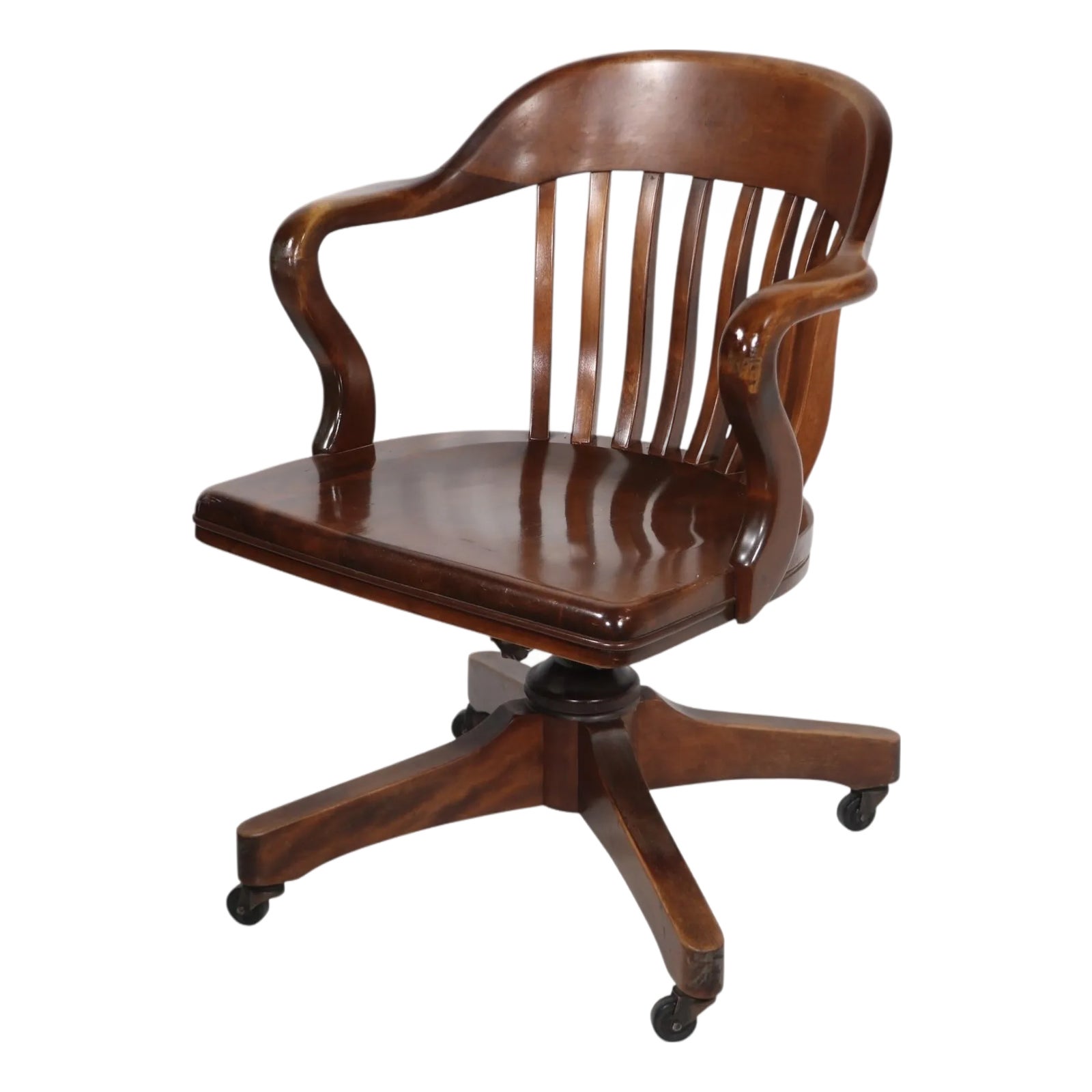 Bank of England Swivel Tilt Office Chair by Sikes C. 1940's | Chairish