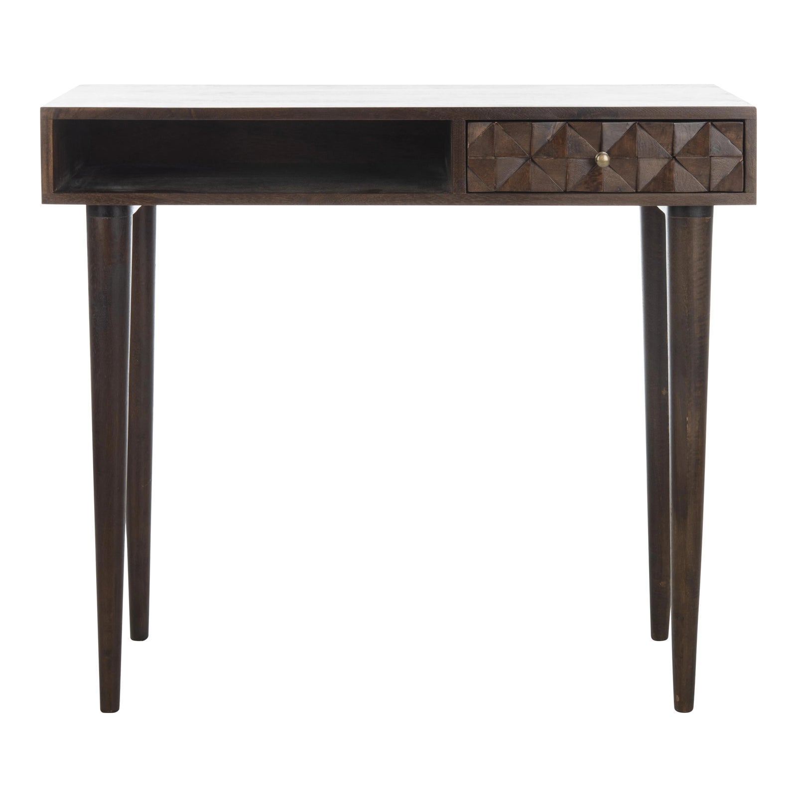 Modern Tapered Leg Desk in Walnut | Chairish