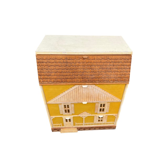Mid 20th Century Dollhouse Chest with Slant Front Desk | Chairish