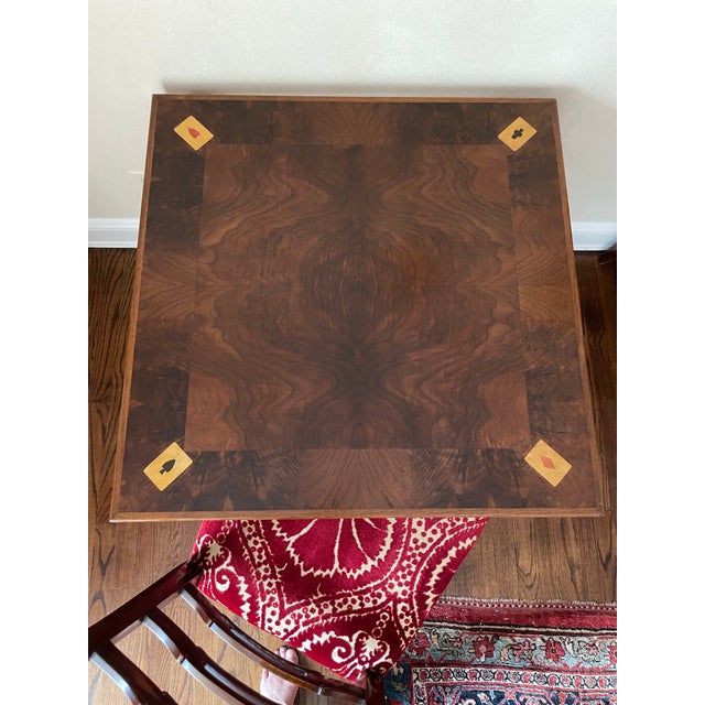 Antique Inlay Wood Card Table | Chairish
