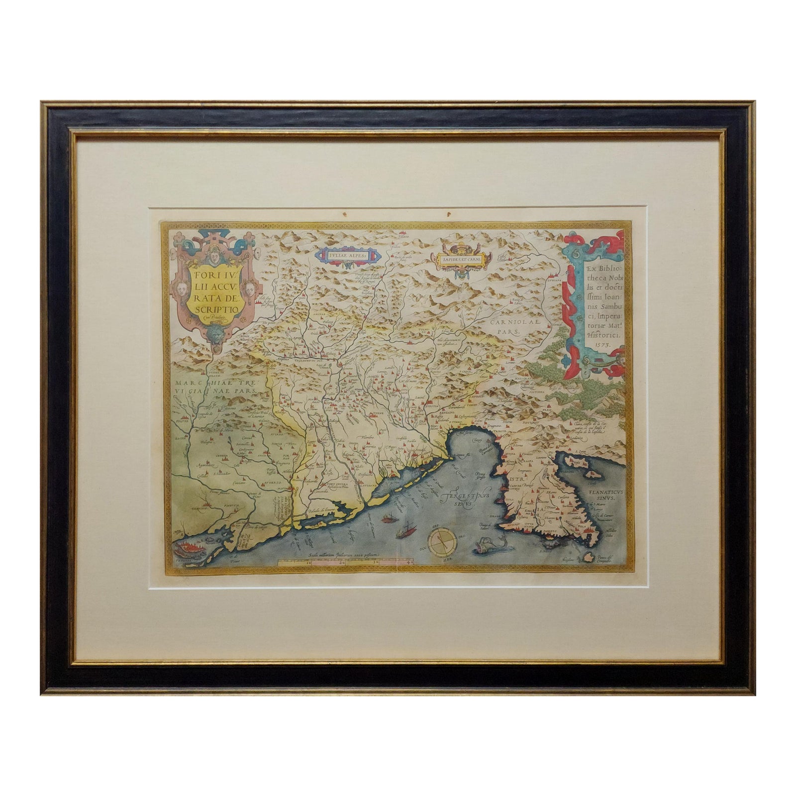 Original Map From 1580s by Ortelius of Parts Baltic, Northeastern Italy ...