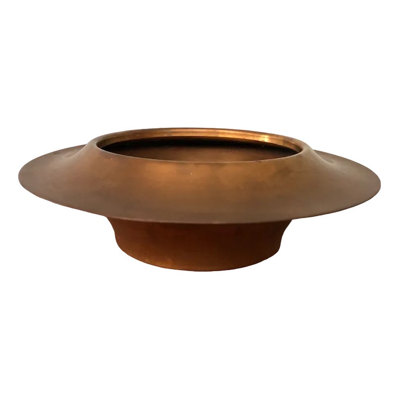 Italian Caspó in Brass Cachepot by Celestial Gallinaro, 1950s | Chairish