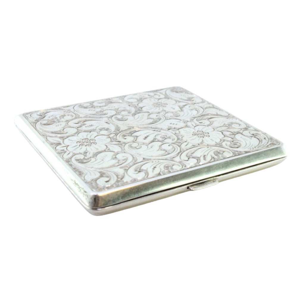 Silver Cardboard Box with Floral Engravings, High Back Friezes and ...