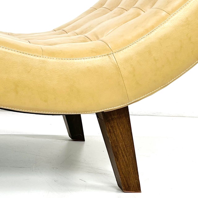 Leather Wave Chaise Lounge | Chairish