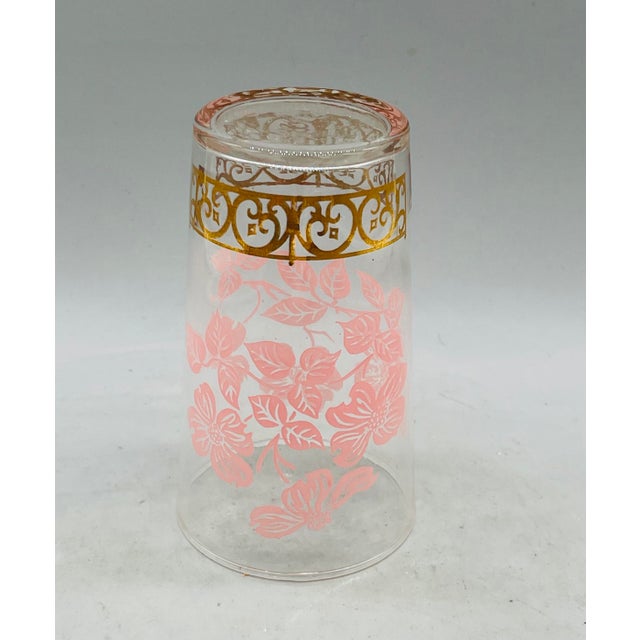 Vintage Mismatched Set Of 6 Pink Floral Glasses Chairish