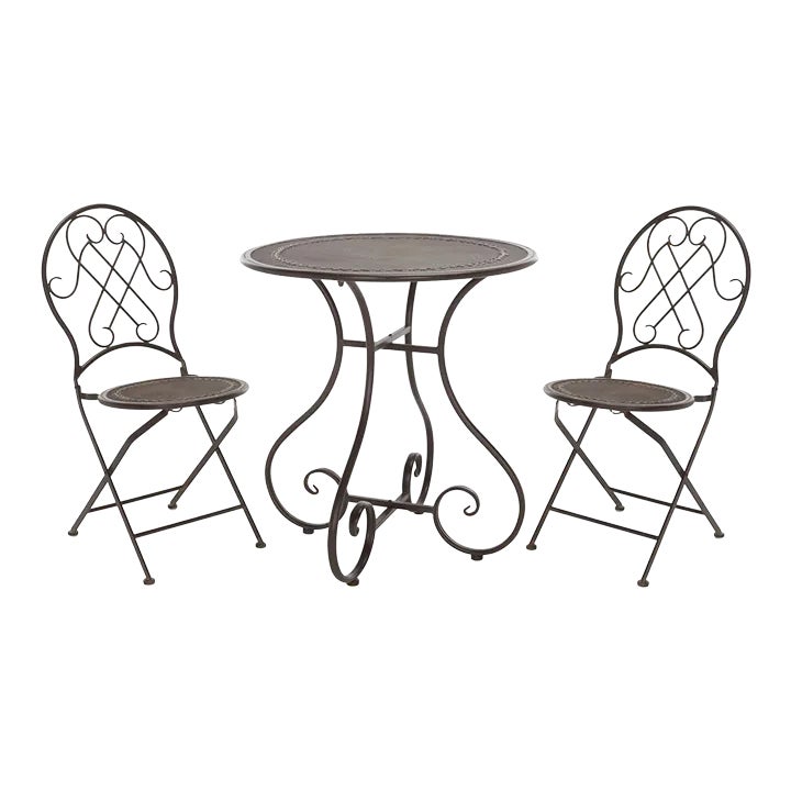 Adriel 3 Piece Bistro Set - Rustic Brown | Chairish