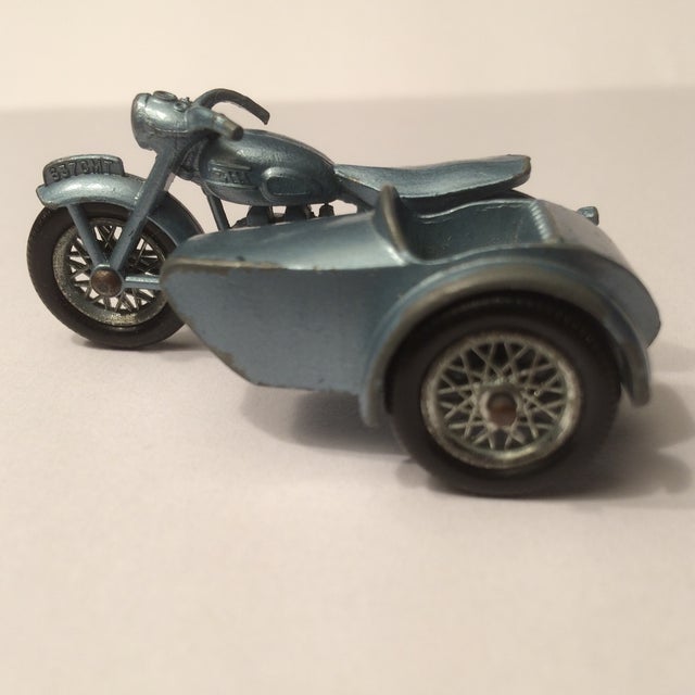 Matchbox No.4 Blue Triumph Motorcycle With Sidecar | Chairish