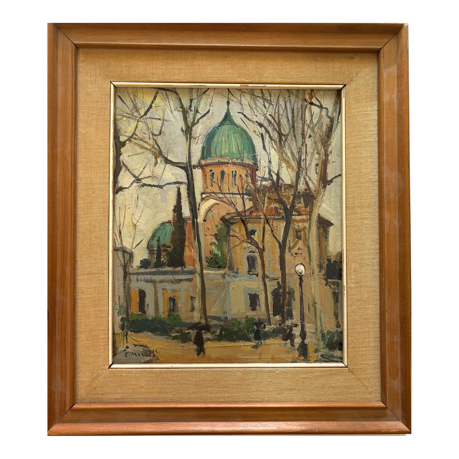 1960s Rodolfo Marma "Sinagoga" Florence Cityscape Oil Painting, Framed ...